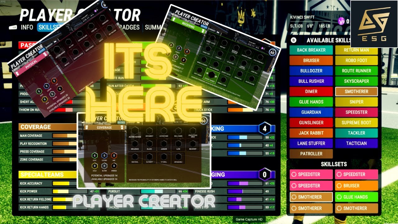ESG 24 player builder creator in-depth look, simulation football 7v7 ...