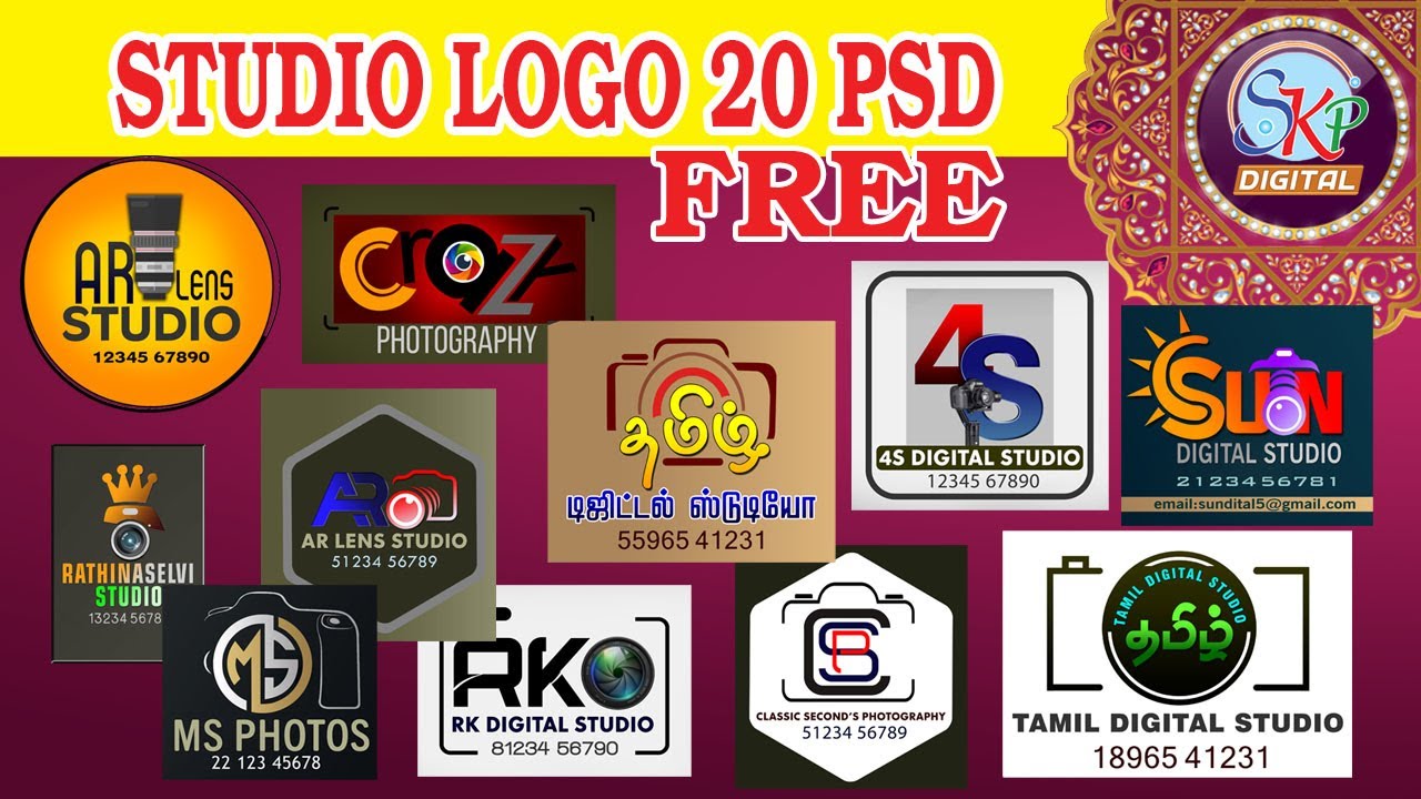 13. Studio Logo 20 Design Psd File - YouTube