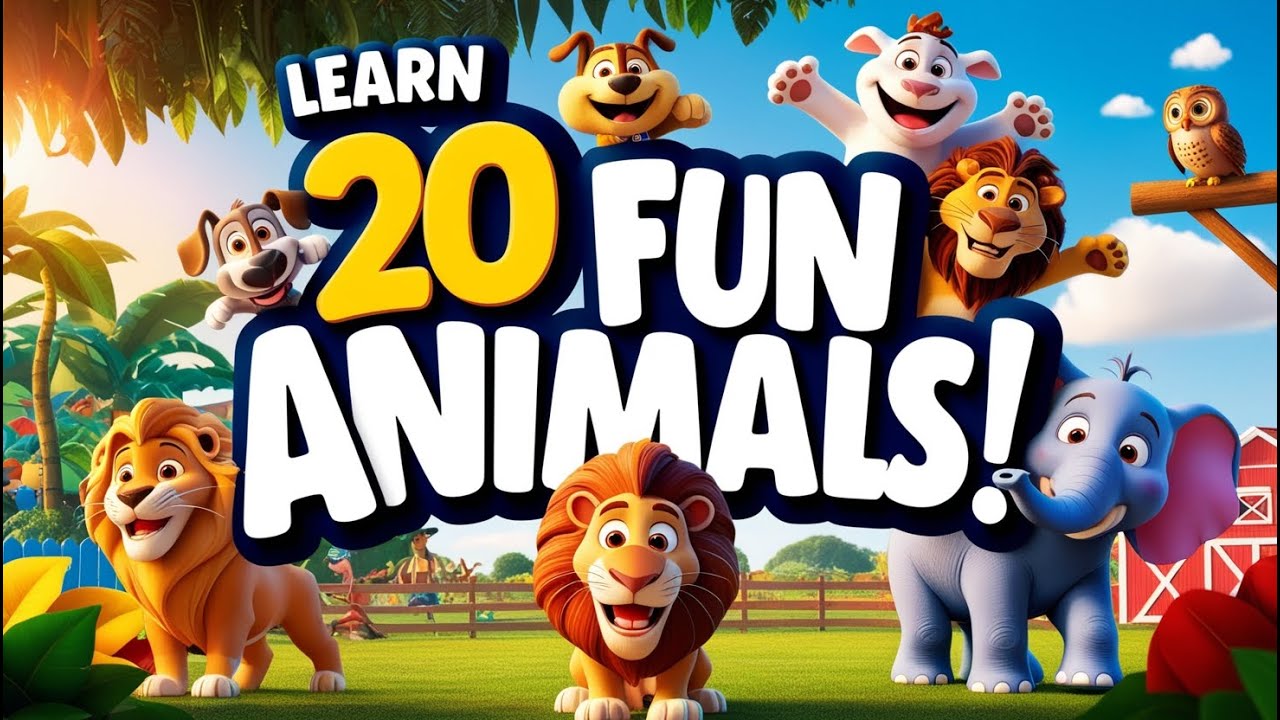 Learn 20 Fun Animals in English for Kids | Educational Animal Sentences ...