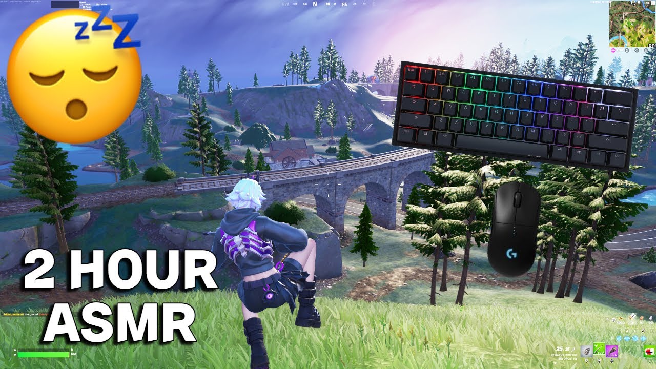 [2 HOUR] Fortnite ASMR Gameplay Satisfying Keyboard Sounds - YouTube