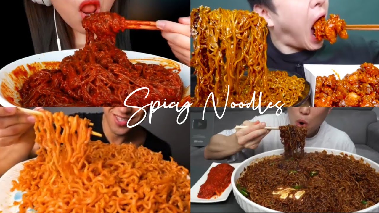 spicy noodles eating | mukbang eating asmr | mukbang eating asmr edit compilation - YouTube