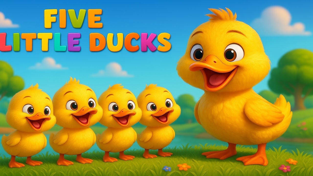 Five Little Ducks | Teach Numbers & Subtraction with Cute Ducks - YouTube