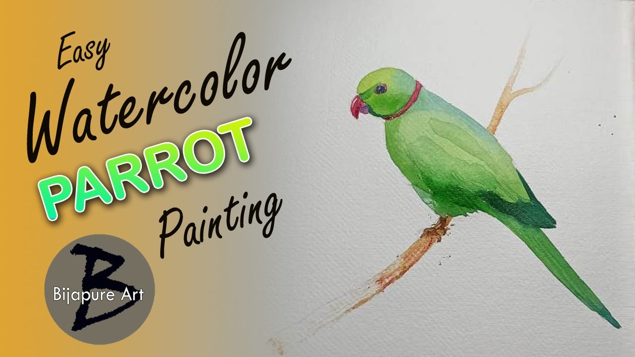 HOW TO DRAW AND PAINT WATERCOLOR PARROT , WATERCOLOR PARROT PAINTING ...