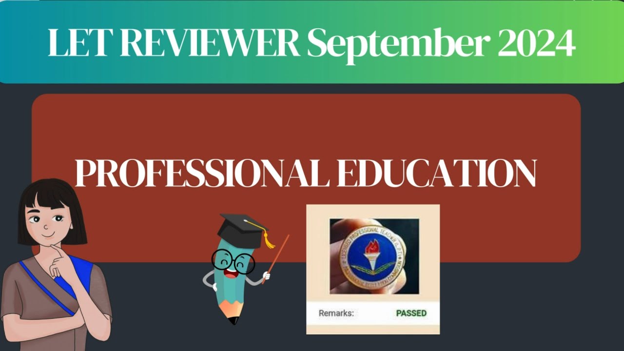 PROFESSIONAL EDUCATION - ITEM DRILL LET REVIEWER SEPTEMBER 2024 - YouTube