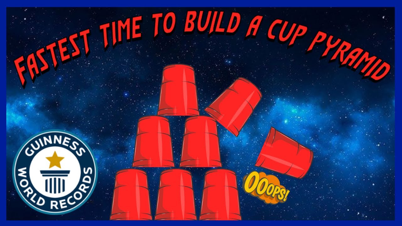 Fastest time to build a cup pyramid - YouTube