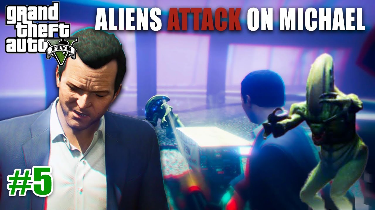 Unbelievable Alien Invasion: Michael Fights for Survival in || GTA 5 #5 ...