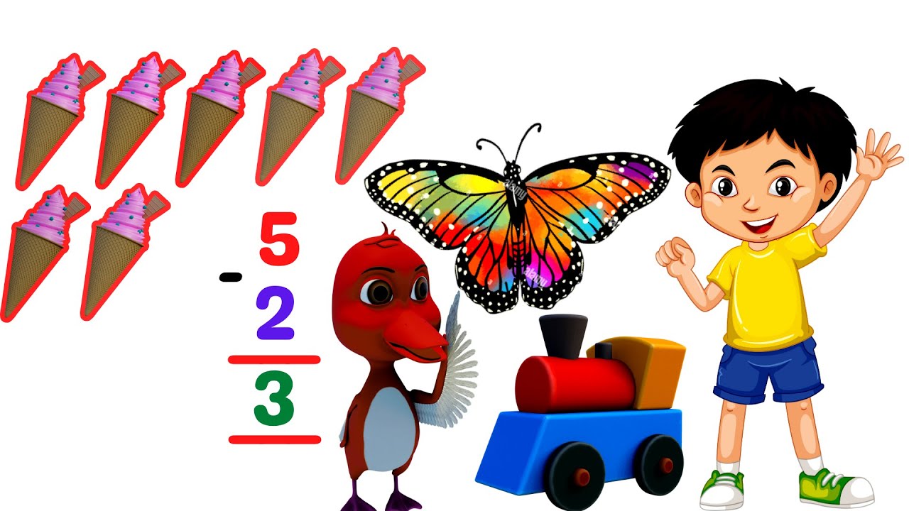 Learn Subtraction with fun | Simple Math | Kids | Numbers | KG ...