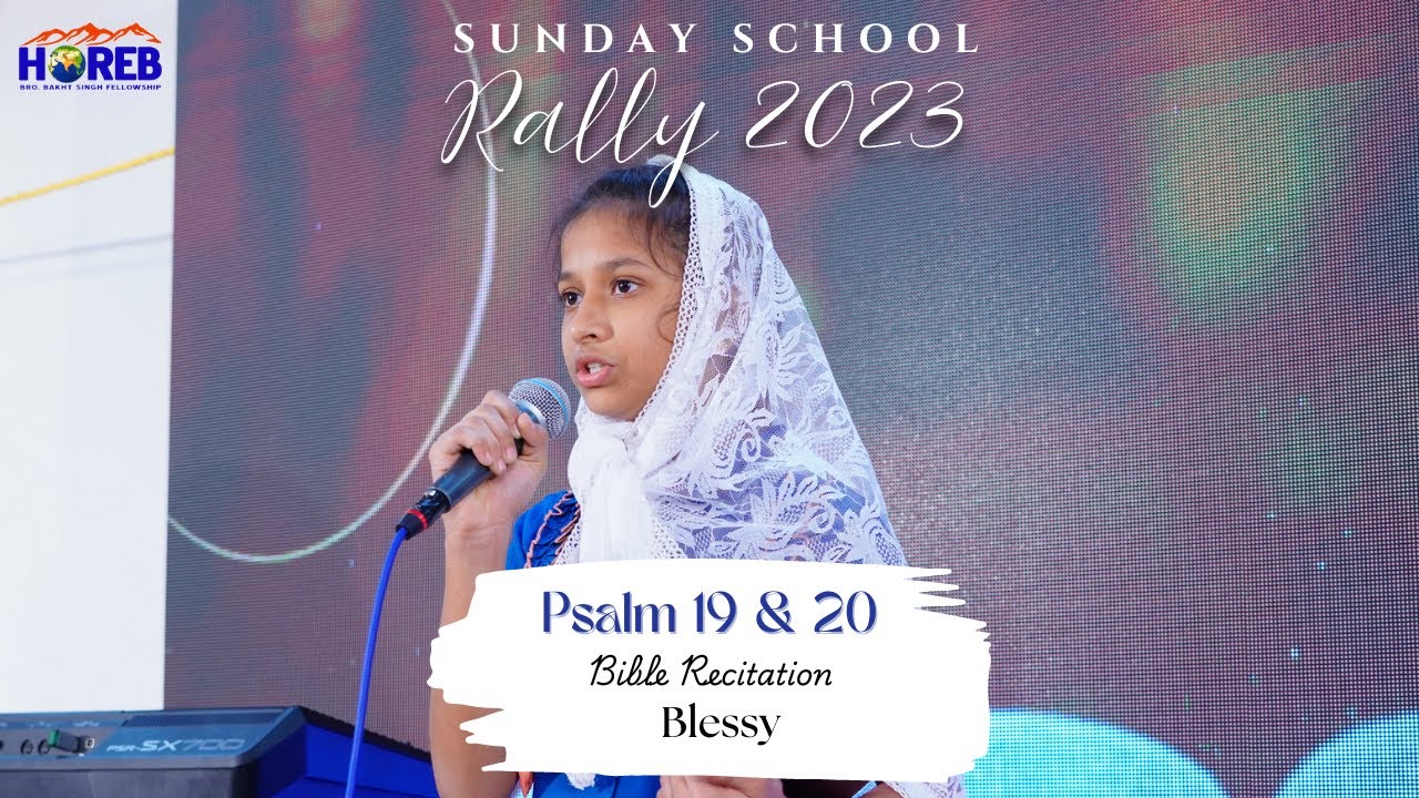 Psalm 19 & 20 | Bible Recitation | Blessy | Sunday School Rally 2023 ...