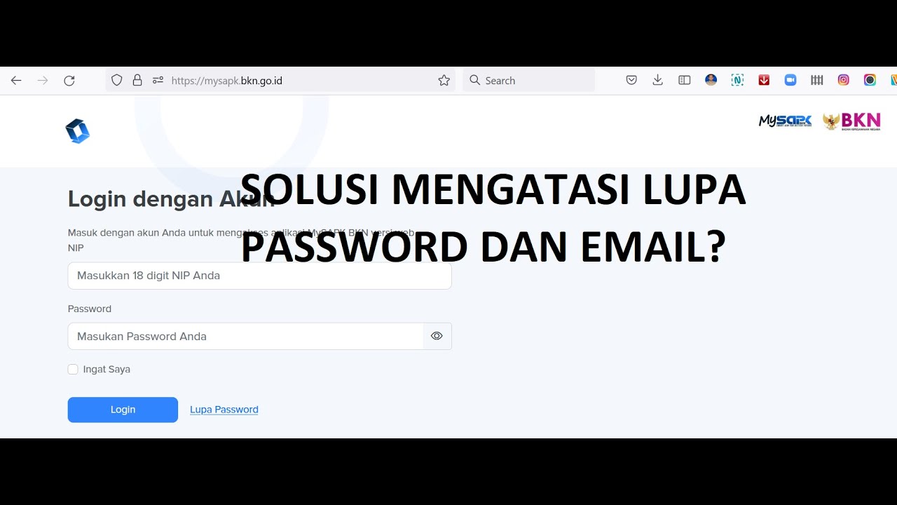 Solusi mengatasi lupa password & email pada aplikasi myASN BKN #update ...