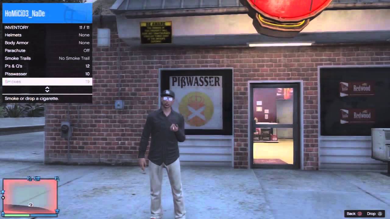 "GTA V Online" Smoking and Drinking Gameplay - YouTube