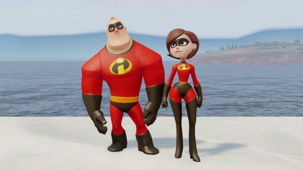 Giant Ice Guards Elastigirl Vs Mr Incredible Helen Vs Bob Parr