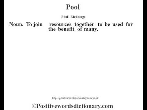 Pool definition | Pool meaning - YouTube