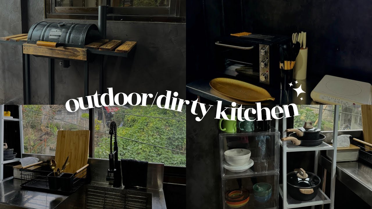 Setting up our outdoor/dirty kitchen - YouTube