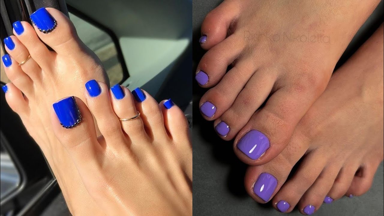 Most demanding and beautiful toe nails art design ideas// Solid fresh ...