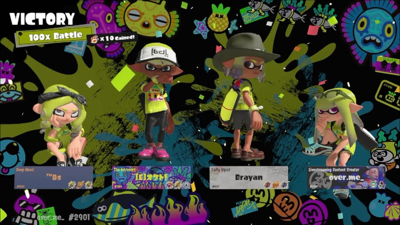 Splatoon 3 - Summer Nights 100x Battle Victory! - YouTube