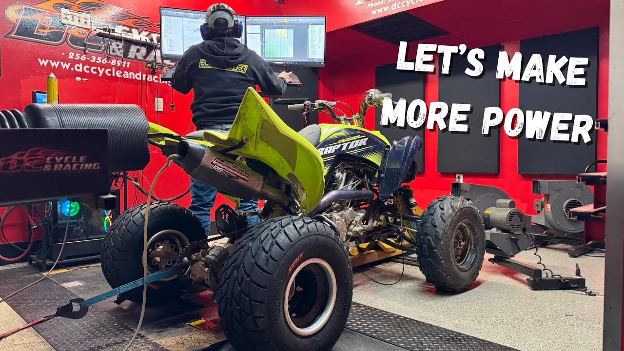 Yamaha Raptor 700R Dyno Tune & Rossier Exhaust & Power Commander - YouTube