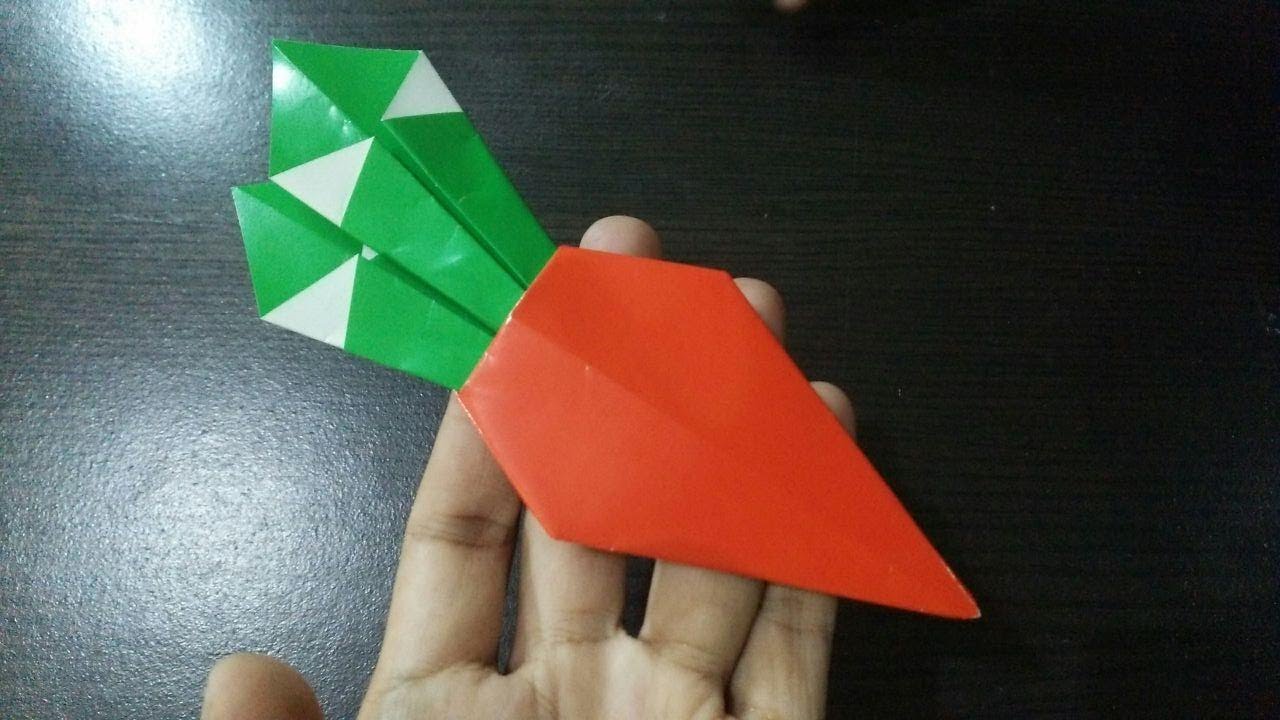 Cute Origami Carrot | Origami Carrot Tutorial - YouTube