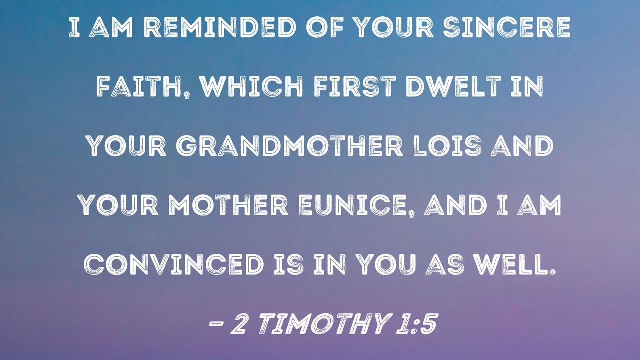 September 01,2024 |2 Timothy 1:5|Continuity:Legacy of Faith Through ...