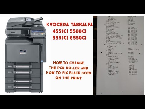 kyocera Taskalfa 4551ci 5500ci how to change the PCR roller and how to fix black dots on the ...