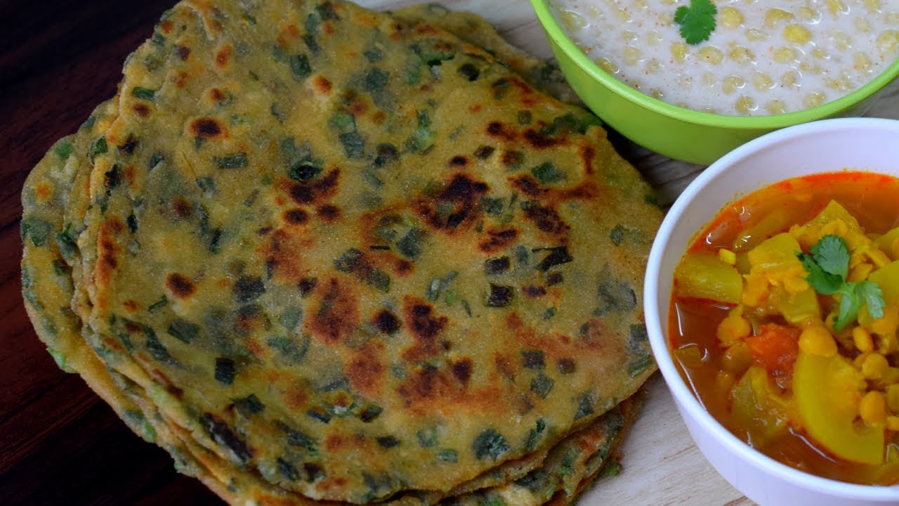Spring onion paratha recipe | Hari pyaz ka paratha | Easy, quick ...