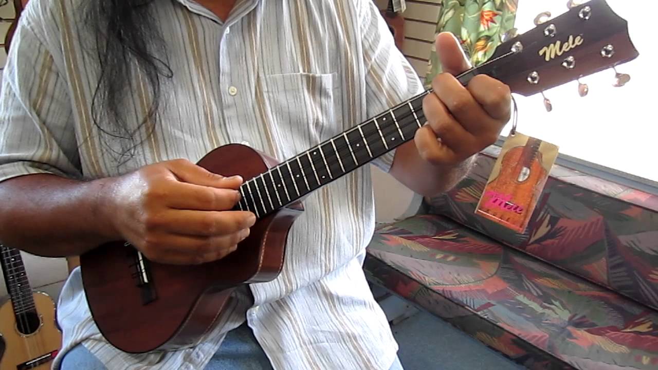 Mele Ukulele all mahogany cutaway Tenor-6 string ukulele - YouTube