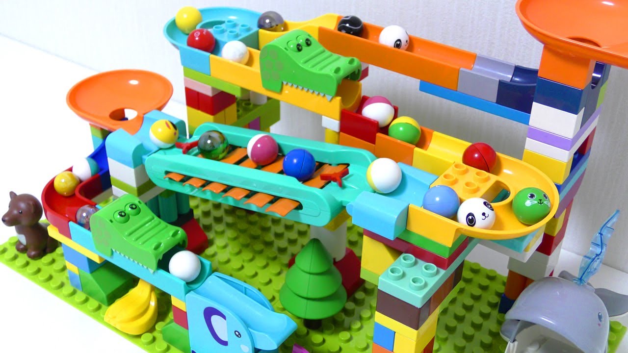 Marble Run ☆ Satisfying block assembly summary video ASMR - YouTube