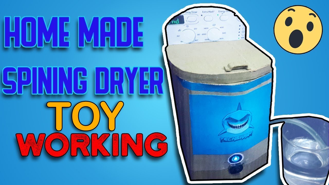 Miniature DIY - Spin Dryer| - |Cloth Dryer| Techshark. - YouTube