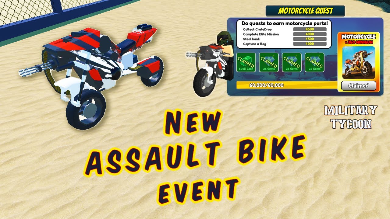 New ASSAULT BIKE Event Update in Military Tycoon Roblox | ASSAULT BIKE ...