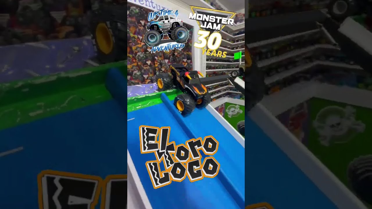 MONSTER JAM Toy Monster Truck Race | VIEWER REQUEST #139 | Black El ...