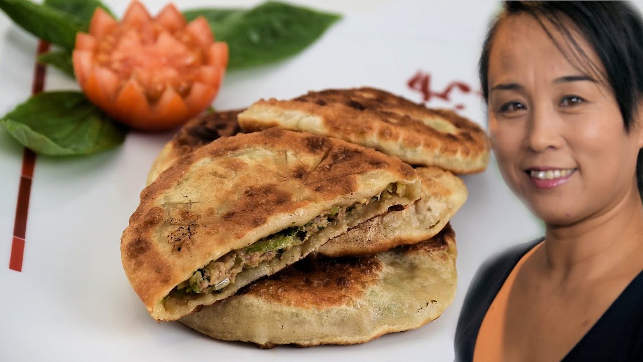 Chinese Stuffed Pancake Recipe (Chinese Style Cooking Recipe) - YouTube