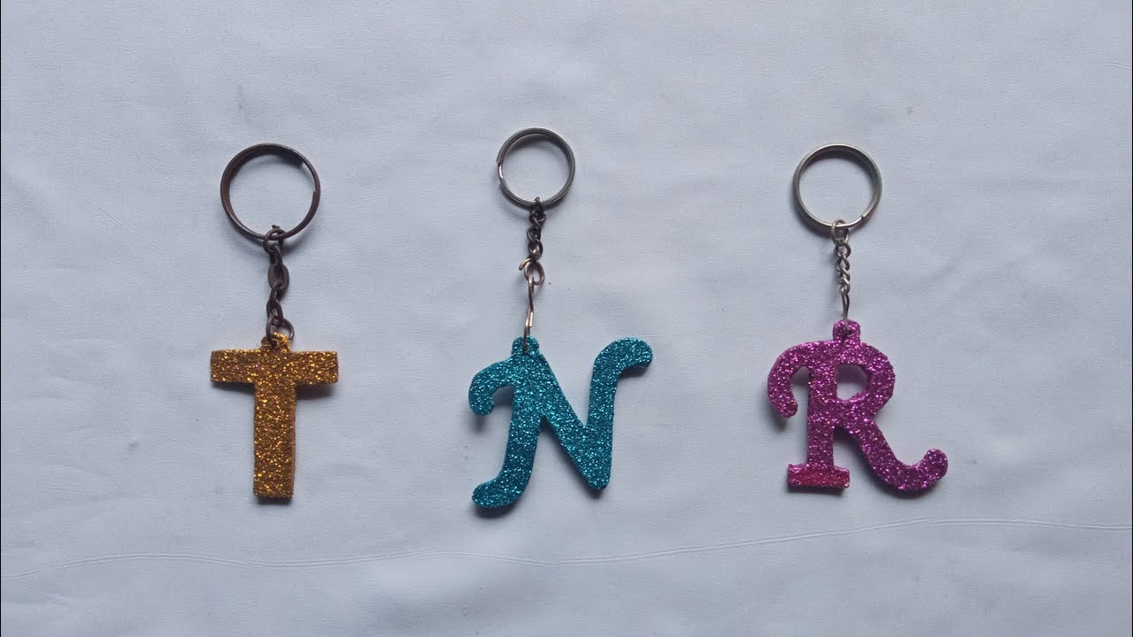 Handmade Glitter Keychain | Alphabet Keyring | NK Creation Noorjahan ...