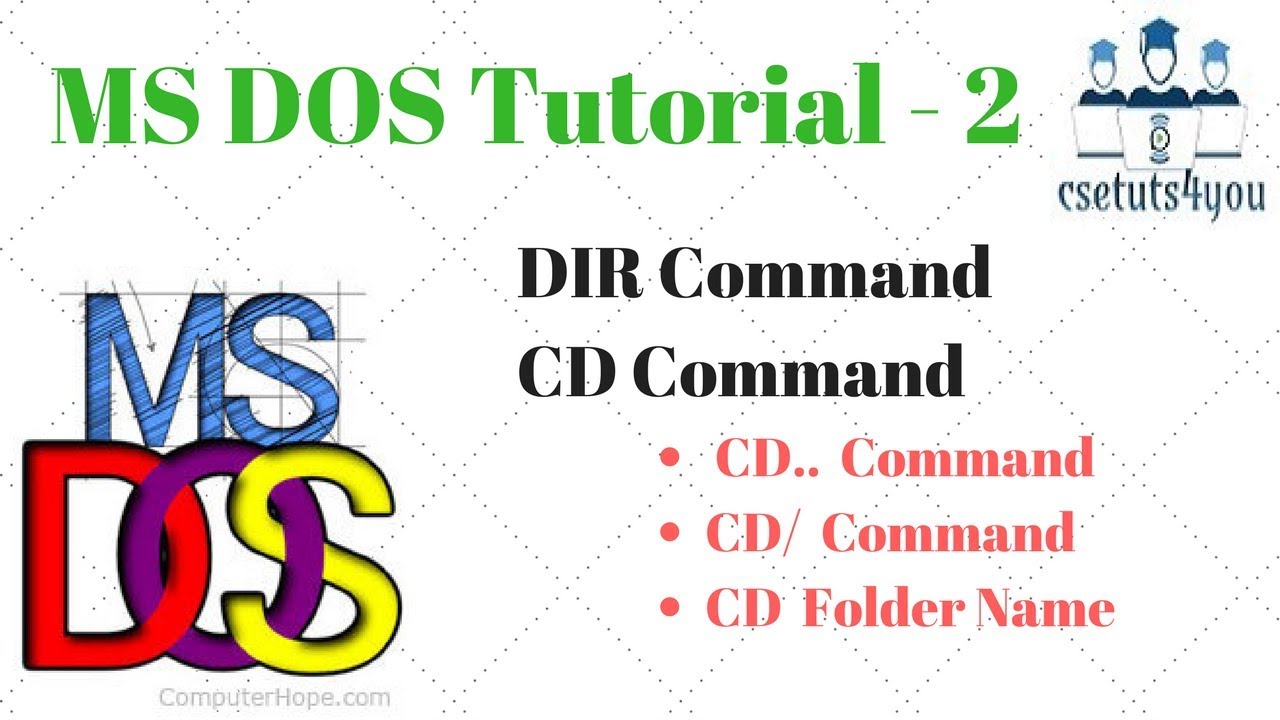 Dos Video Tutorial Series -2 DIR and CD Command in MS DOS - YouTube