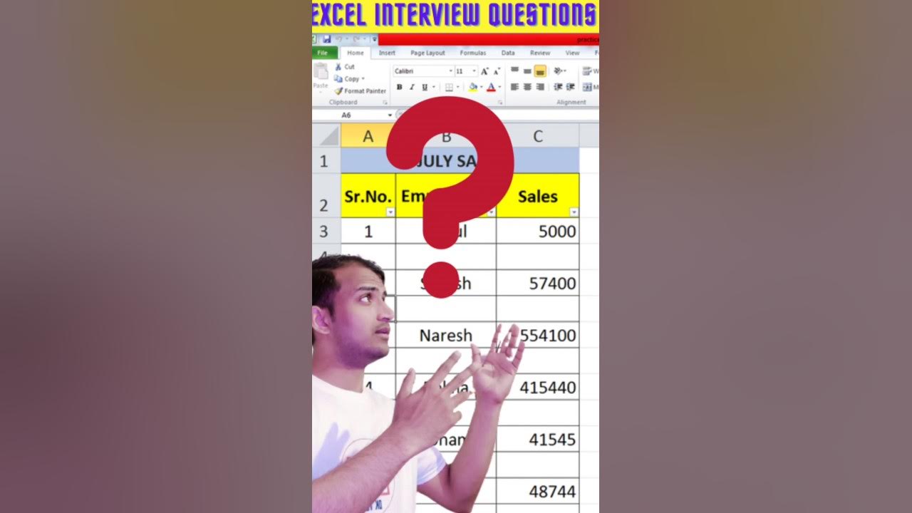 Data Entry Interview Questions || Excel Interview Questions || Excel Shorts - YouTube