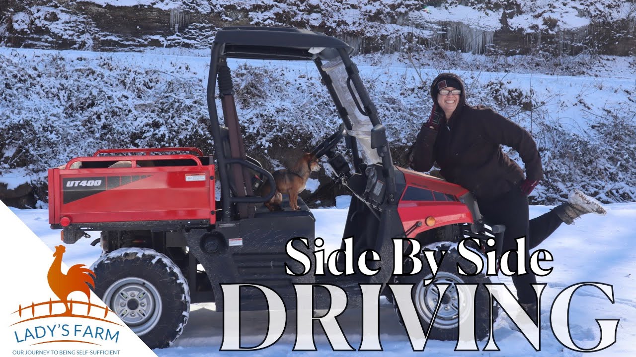 Coleman side by side// Snow test on the road with our little side by ...