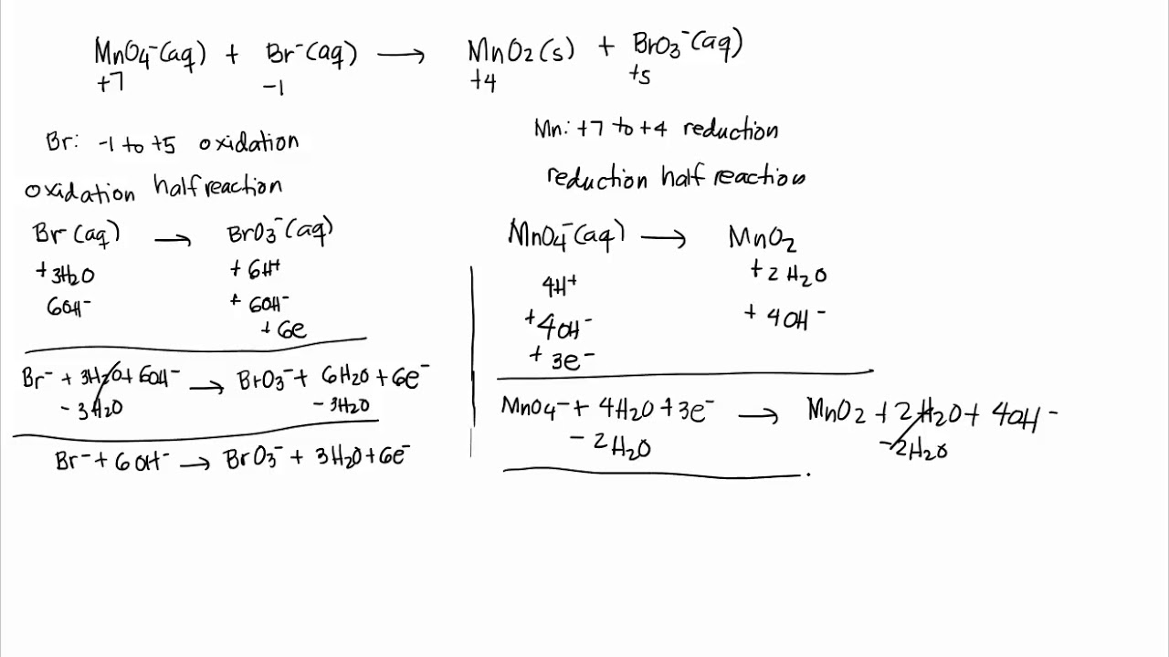 balance redox equation in base - YouTube