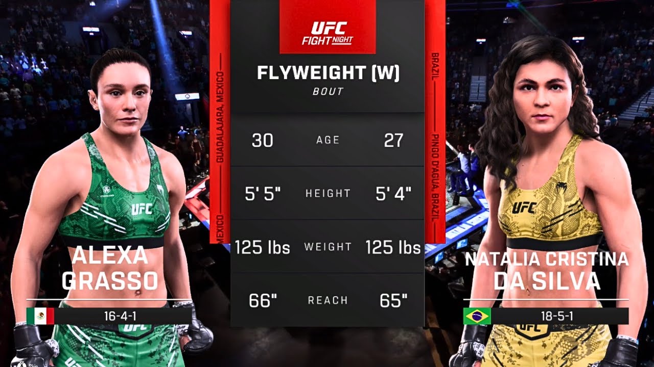 Alexa Grasso vs Natalia Silva FULL FIGHT | UFC 5 AI Simulation (CPU vs ...