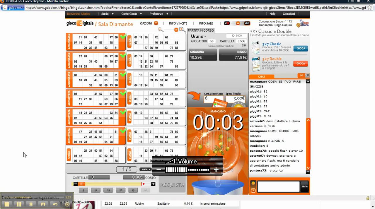Inizio partita bingo online gioco digitale - cinquina Bingo-italia.it ...