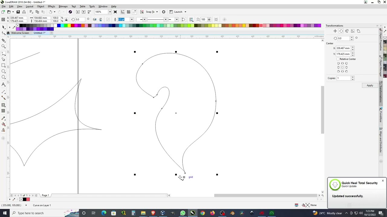 CorelDRAW 012 freehand tool - YouTube
