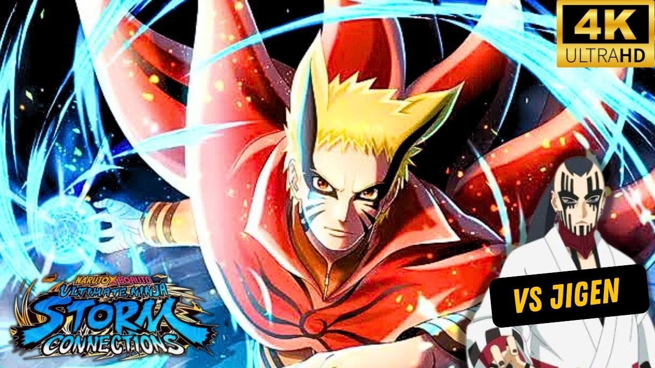 NARUTO BARYON MODE VS JIGEN FULL FIGHT MOVESET (4K 60fps) Naruto Storm ...