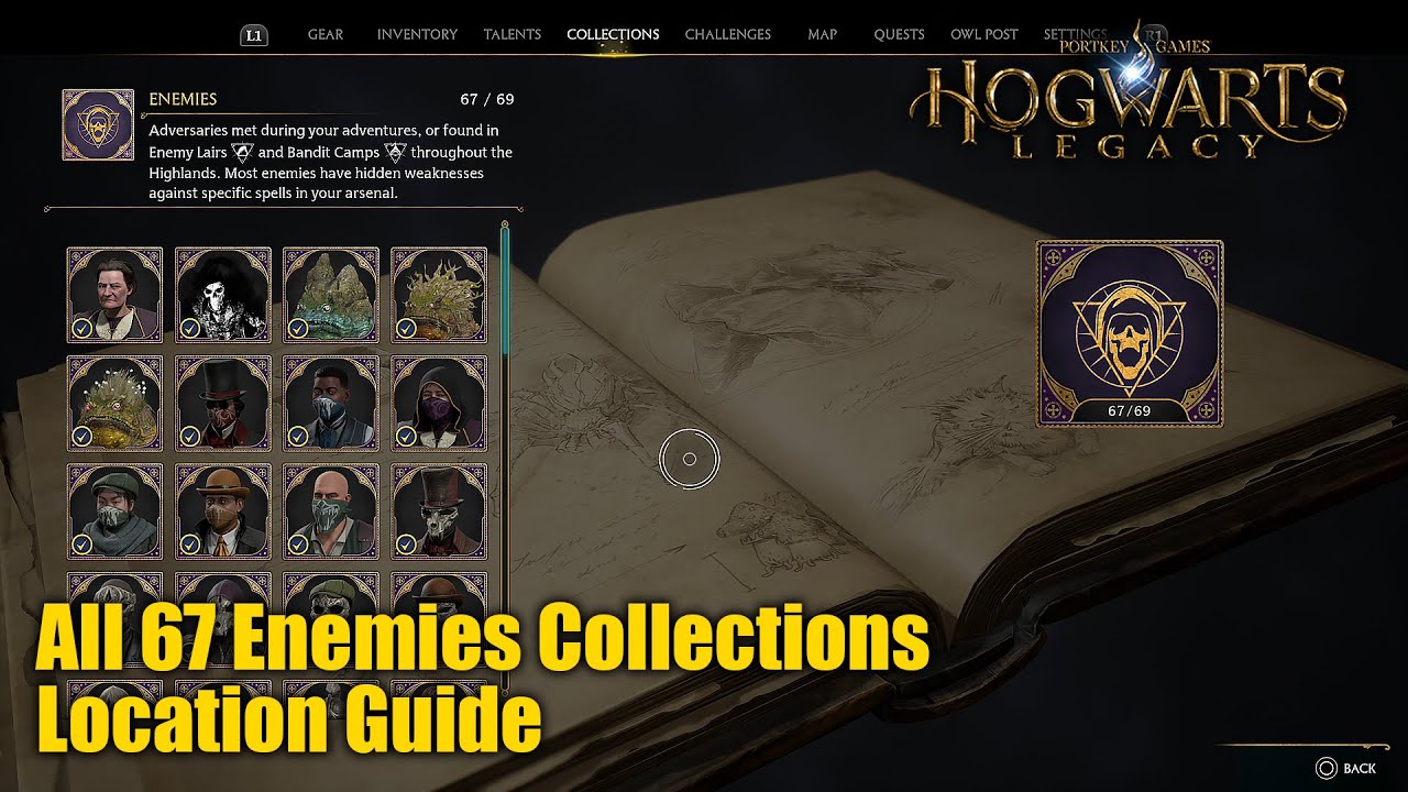Hogwarts Legacy • All 67 Enemies Collections Location Guide - YouTube