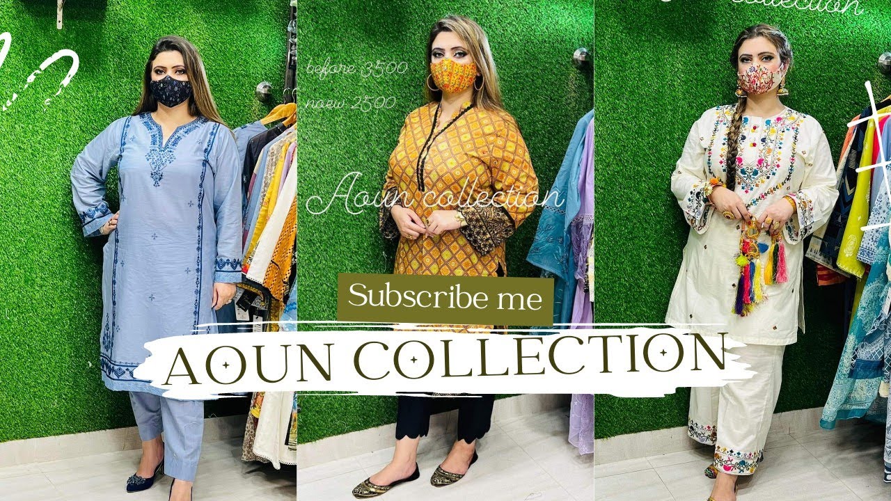 Popular beautiful dresses aoun collection live video watch time ...