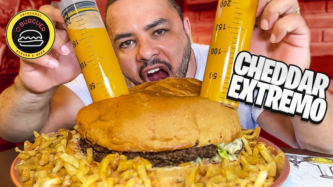 LANCHE COM SERINGA DE CHEDDAR GIGANTE | DESAFIO VALENDO R$ 500,00 - YouTube