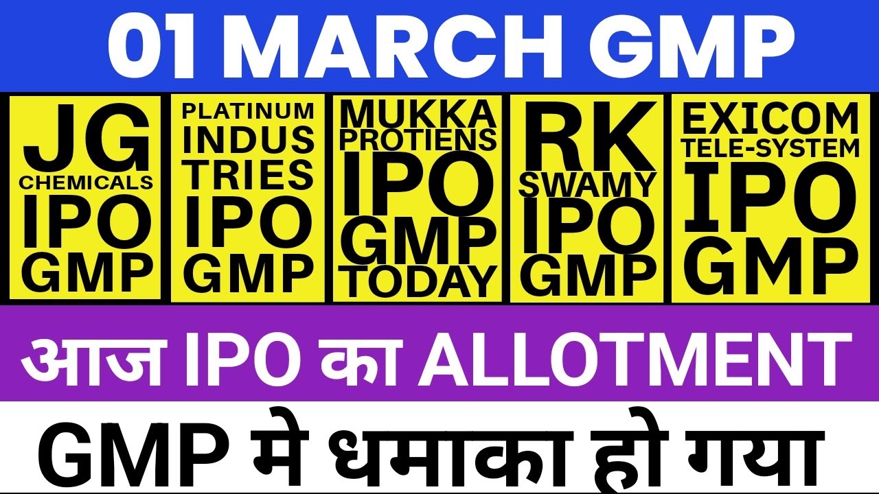 EXICOM TELE SYSTEMS IPO GMP | MUKKA PROTEINS IPO GMP | PLATINUM IPO GMP ...