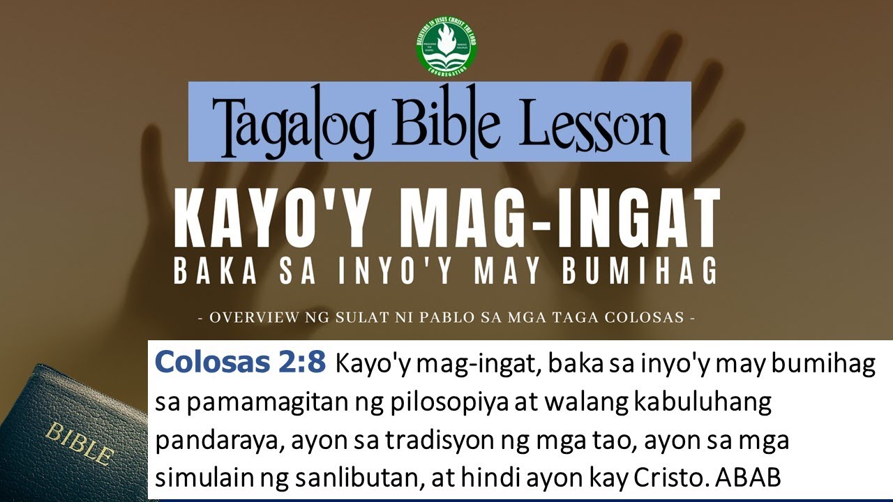 Mag-ingat na Baka sa Inyo ay Magbihag (Tagalog Bible Lesson) - YouTube