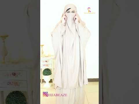 KHAKI TWO PIECES JILBAB SET | STYLE 1 | UMRAH & PRAYER OUTFIT | TUTORIAL | HIJABEAZE BY UROOJ
