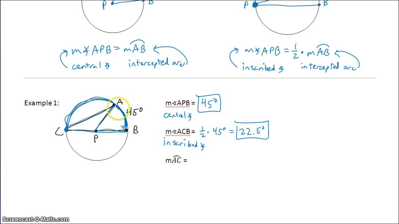 10.4 Use Inscribed Angles and Polygons - YouTube