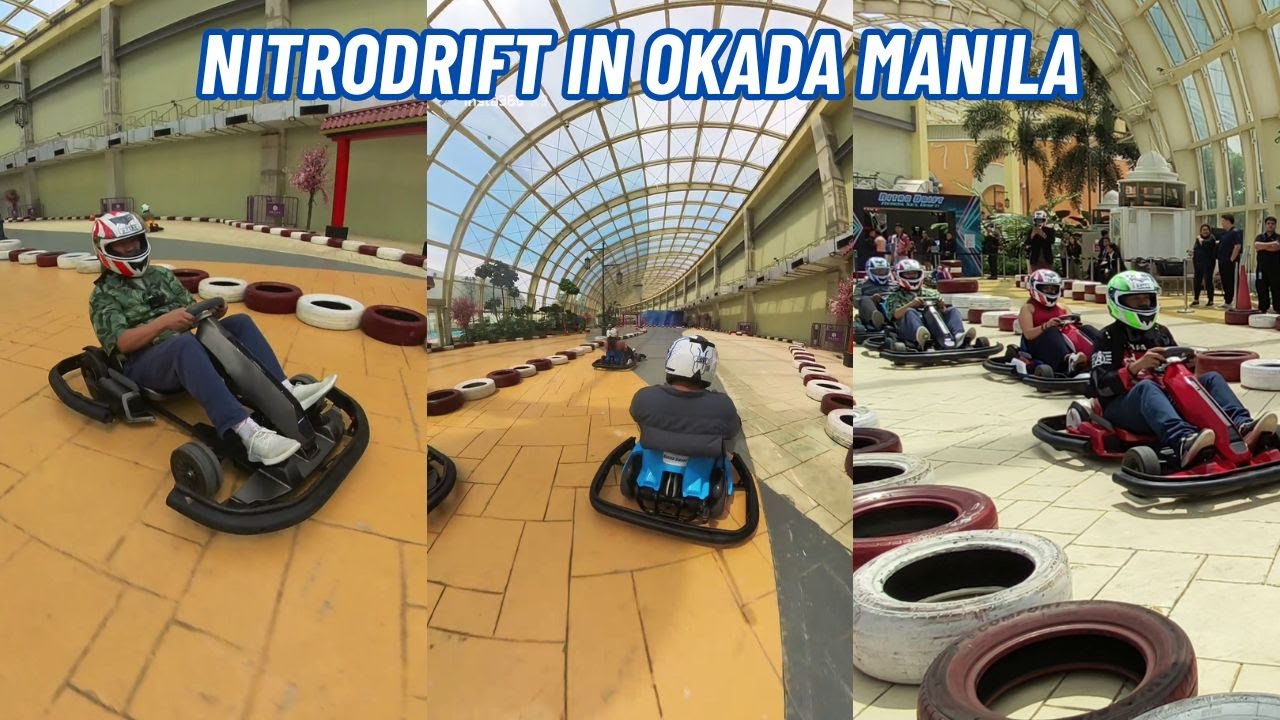 NitroDrift e-go kart racing in Okada Manila's Crystal Pavilion - YouTube