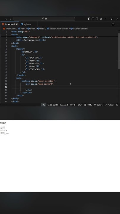 Primera parte creando esta página web desde cero con HTML y CSS | Página web para un restaurante ...
