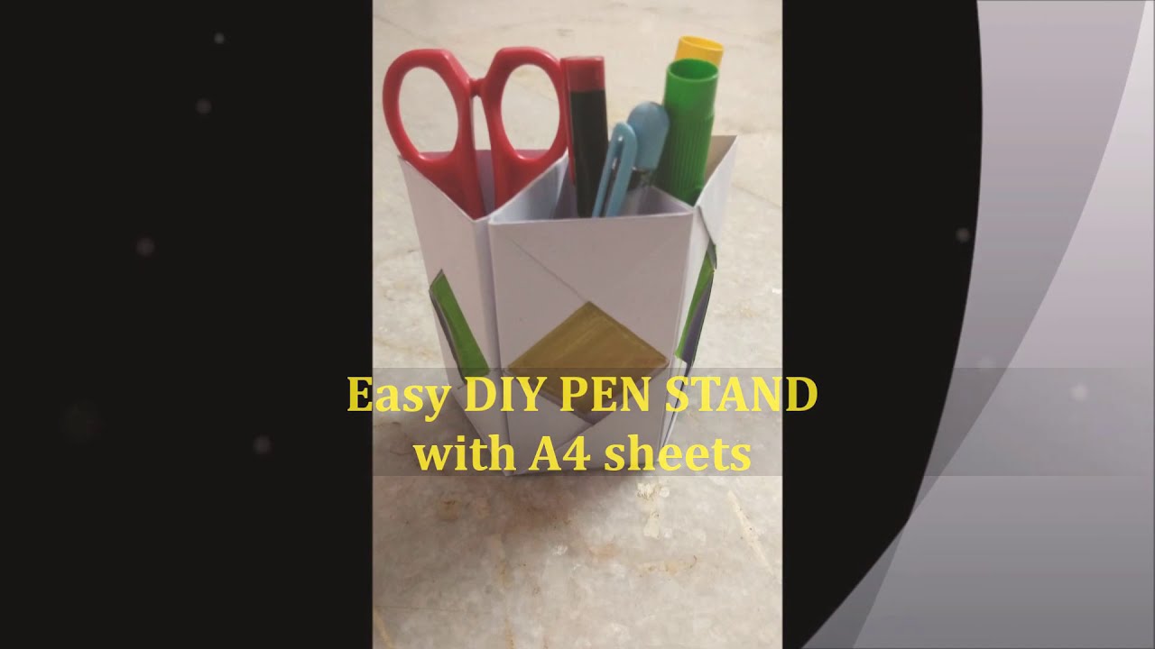 How to make an easy DIY trapezium pen stand || Origami || Craftworks ...