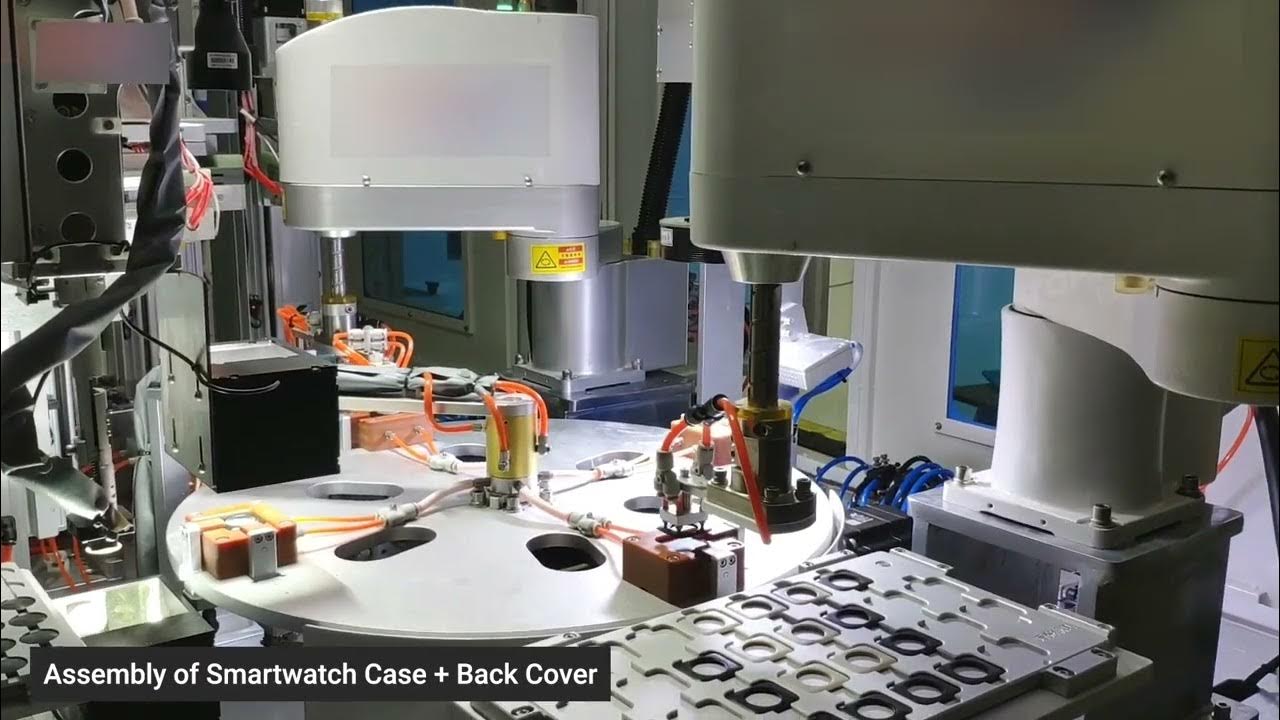 [SCARA Robot] Assembly of Smartwatch Case + Back Cover ㅣ Product loading, unloading - YouTube